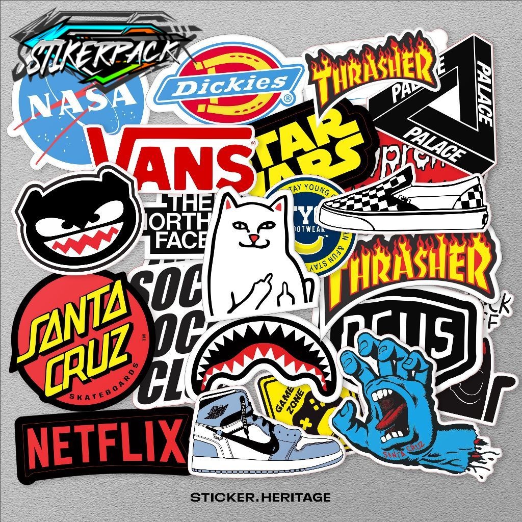 24pcs Sticker Sticker Aesthetic logo brand nasa netflix For laptop case ...