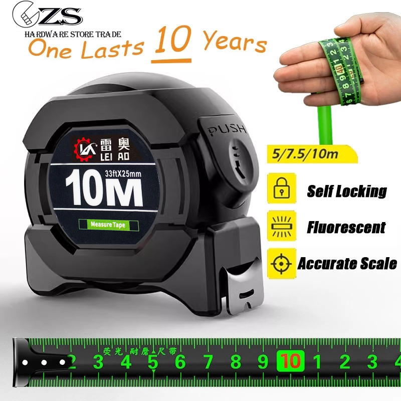 10M Tape measure heavy duty Fluorescerous scale Tape Measure with ...