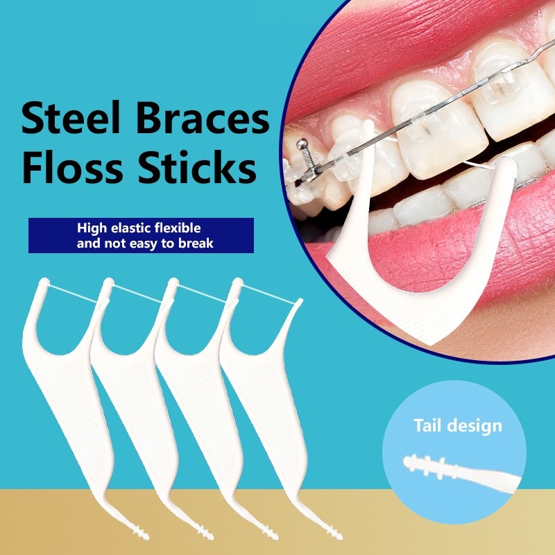 Orthodontic Dental Floss Sticks For Braces Plastic Toothpicks With ...