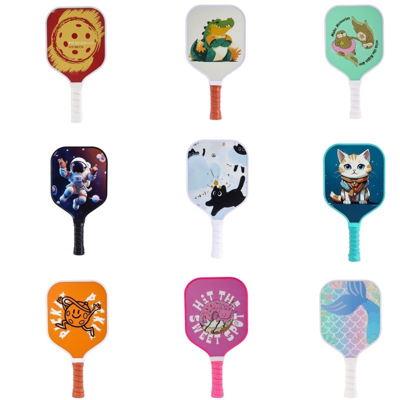 Cute Cartoon Fiberglass Pickleball Paddle, Pickle-Ball Equipment ...