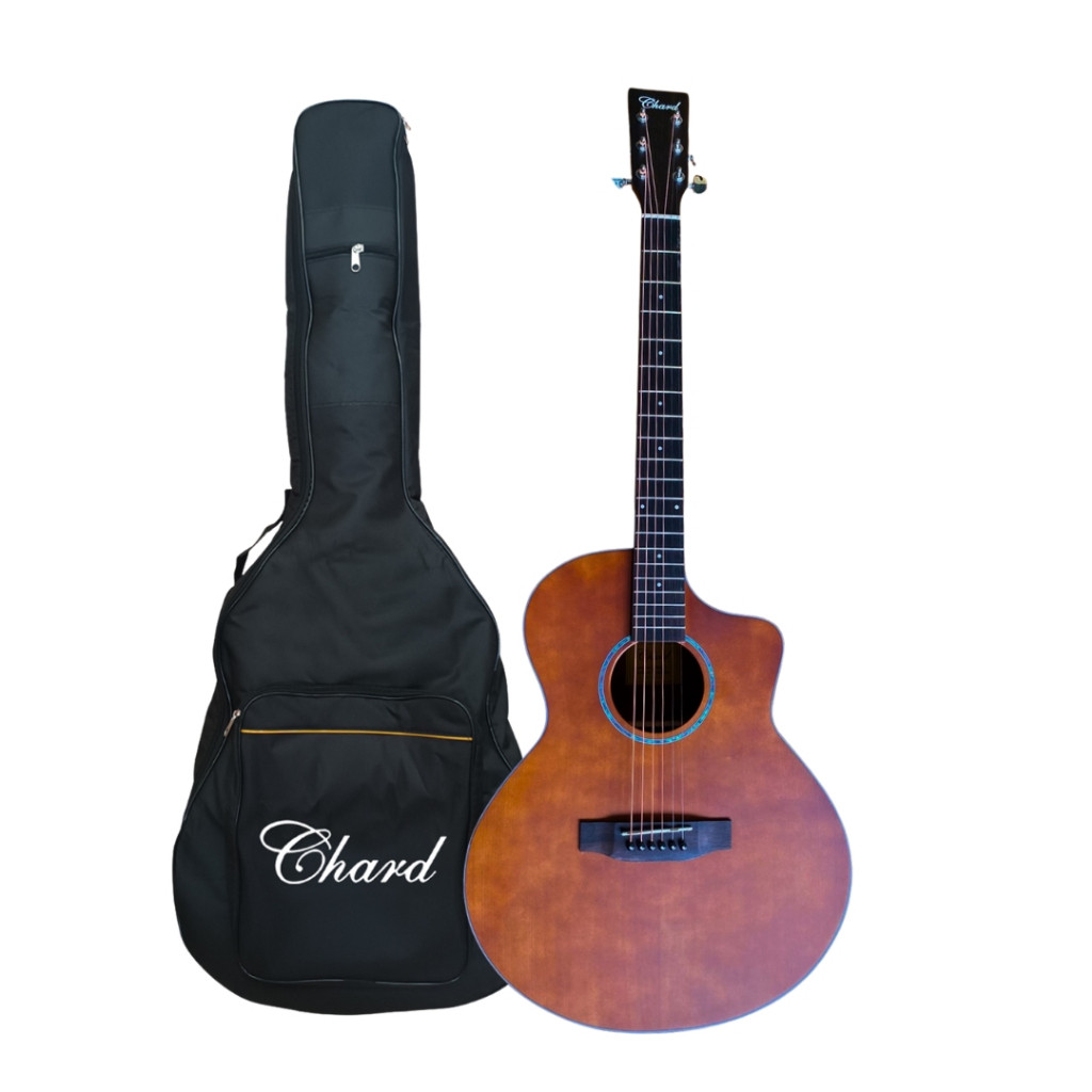 Chard ED60C Full Size 41” Acoustic Guitar – Pure Acoustic Tone (No EQ ...