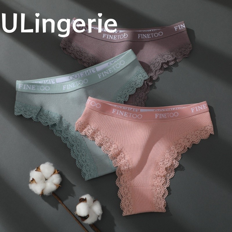 Sexy Lace Panties for Women Pure Cotton Brazilian Underwear Low-Waist ...
