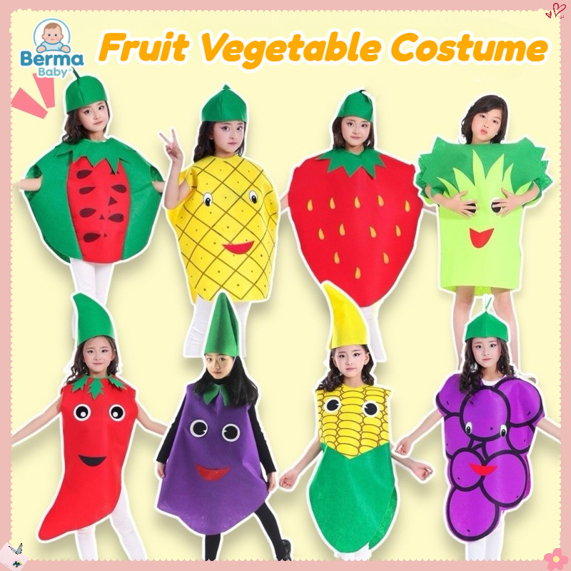 Kids Fruit Vegetable Costume Cute Cartoon Cosplay Outfits for Halloween ...