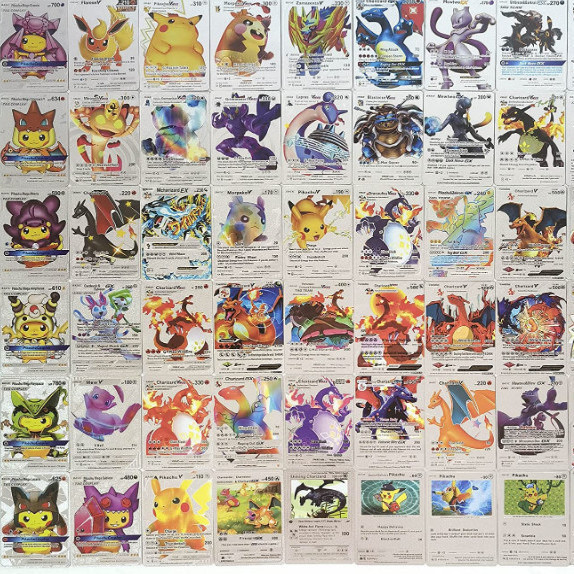55 Pieces Pokémon Gold Foil Cards Pokémon Cards Pokemon Cards Pocket ...