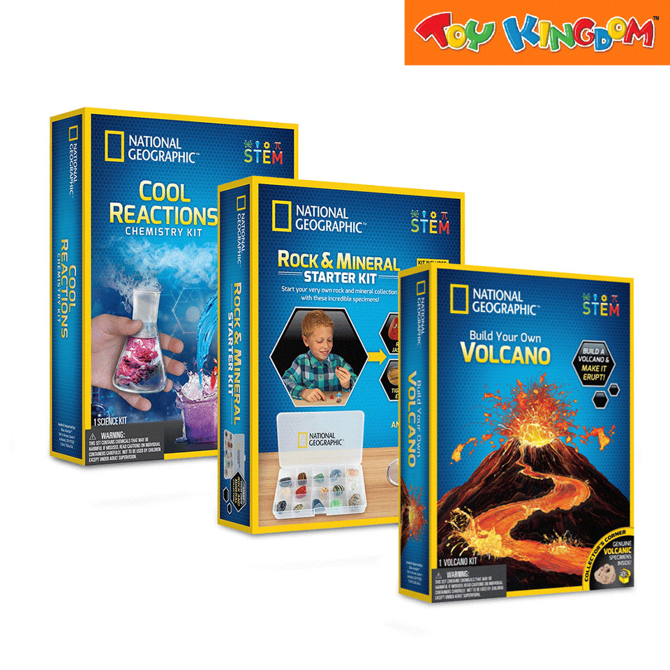 National Geographic Bundle Science Kit 1 - Volcano + Cool Chem + Rock ...