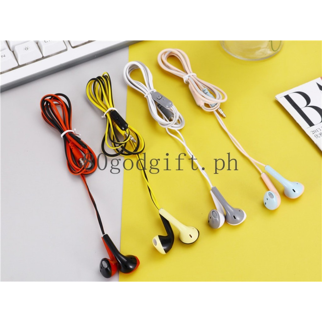 Popular New Earset Two-color Macaron Wired Earphones in-ear Headset ...