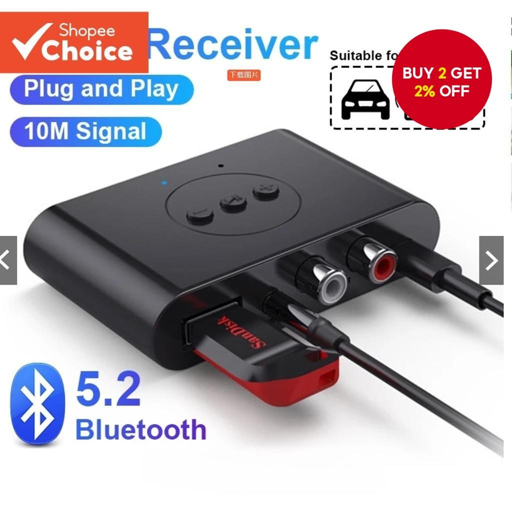 Bluetooth 5.0 Audio NFC Receiver 3.5mm Aux RCA USB Stereo Music Adapter ...