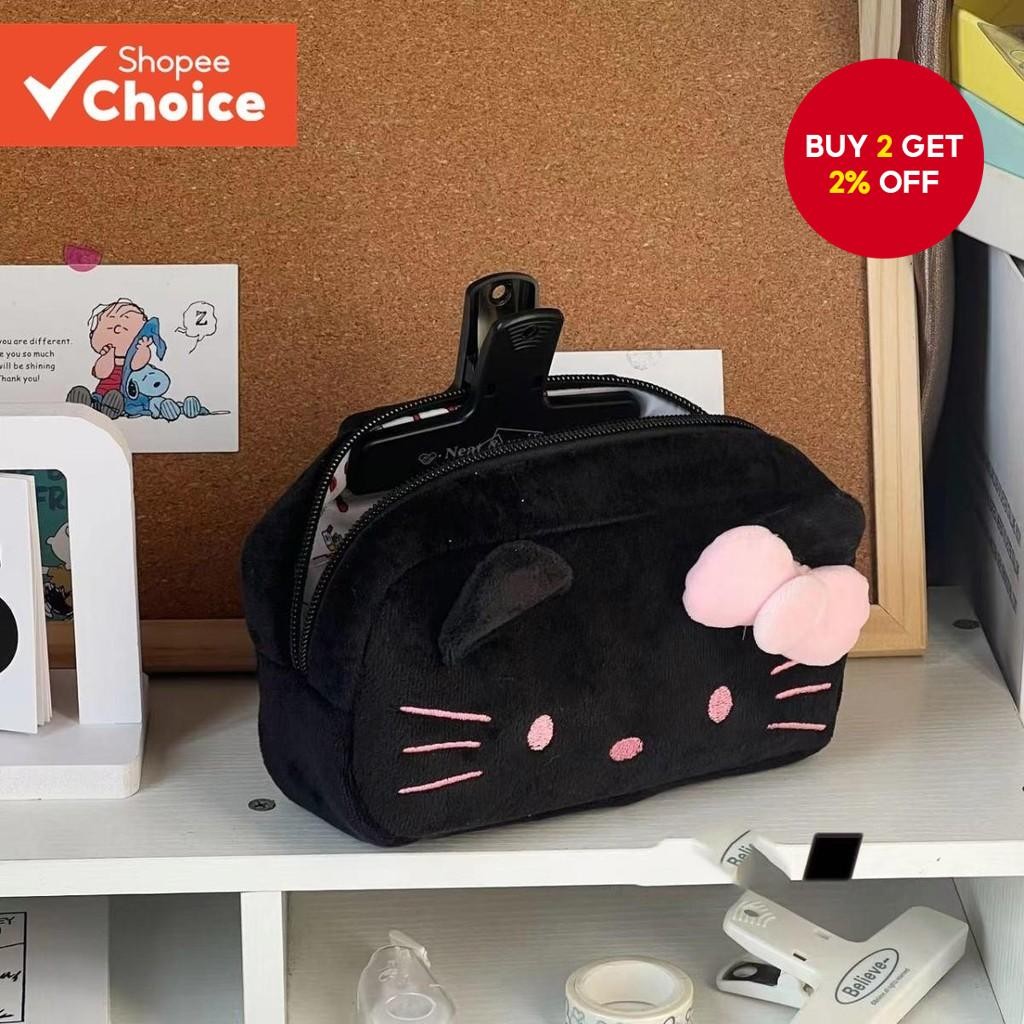 Hello Kitty Y2k Pencil Case Soft Plush Fashion Style Cartoon Pen Bag ...