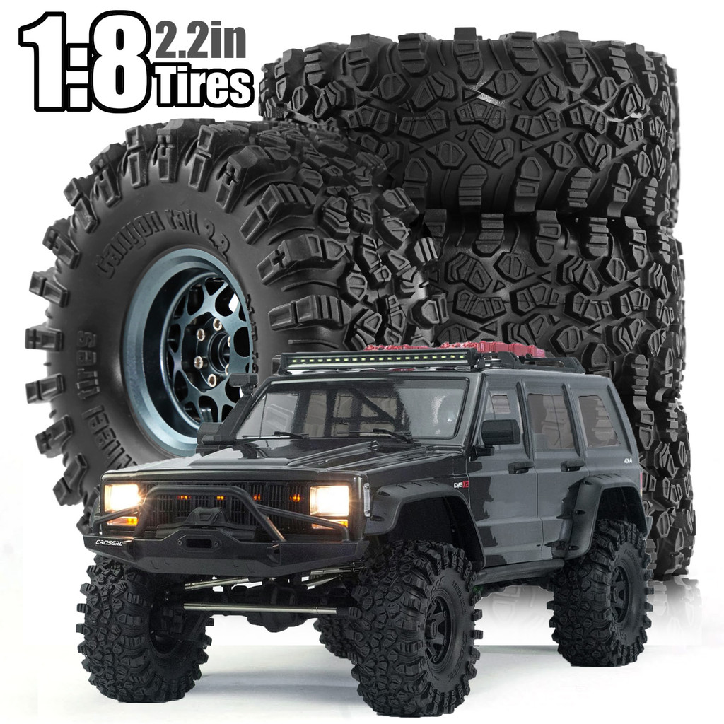 2.2in Crawler Car Tires & Metal Beadlock Wheel Rims 12mm Hex for 1/10 ...