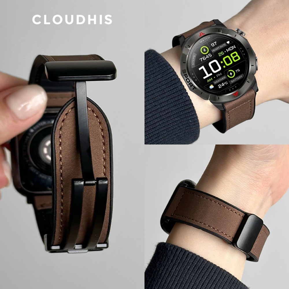 22mm 20mm Leather Silicone Strap For aolon tetra R4/S3/S2 Magnetic ...