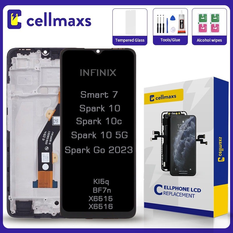 For INFINIX Smart 7 HD TECNO Spark 10 10c 5G Spark Go 2023 LCD Touch Screen Replacement With ...
