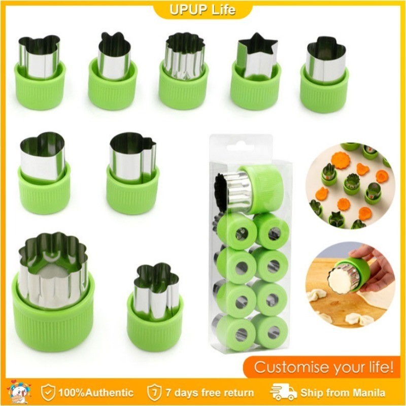 9PCS Stainless Steel Vegetable and Fruit Cutter Set Mini Biscuit ...