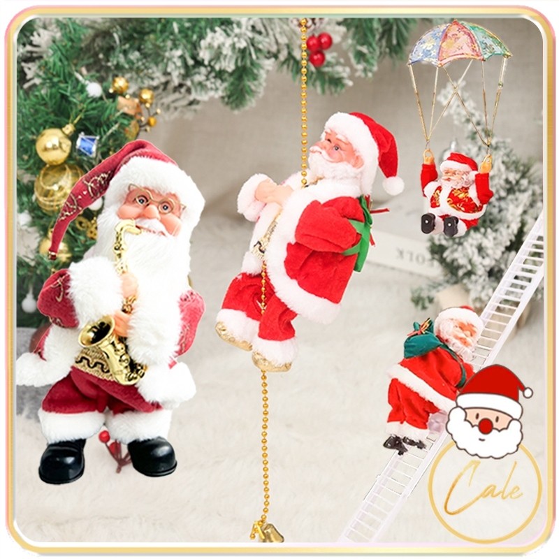 Christmas Electric Singing Swing Santa Claus Climbing Rope Ladder ...
