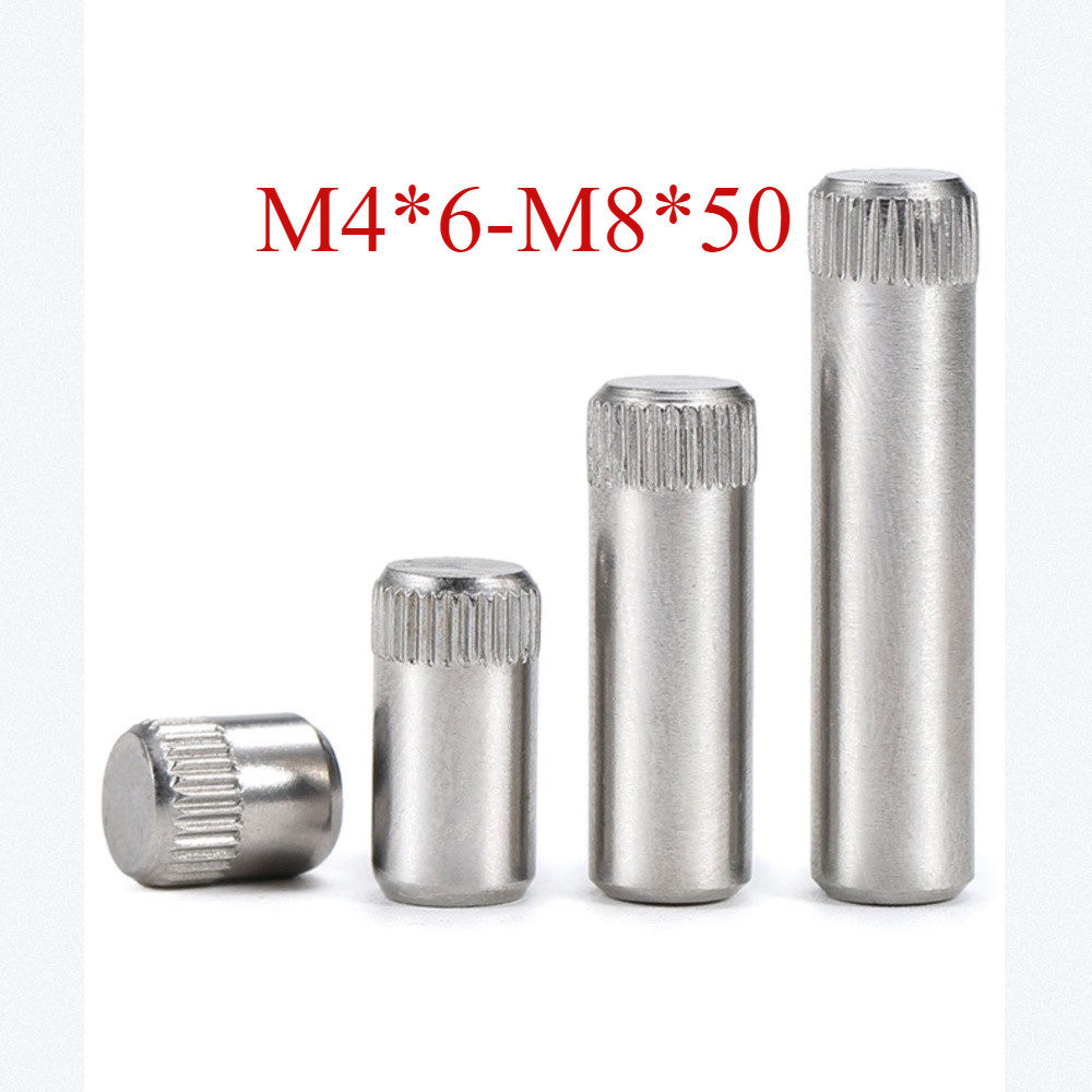 Sus304 Steel Knurled Cylindrical Pin Nail M4/M5/M6/M8 Shaft Pin Hinge ...