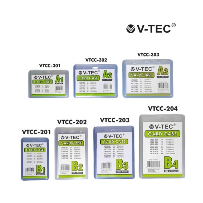 Name Tag ID Card Case V-TEC / A1 A2 A3 B1 B2 B3 B4 / 1 Pack 20 Pcs ...
