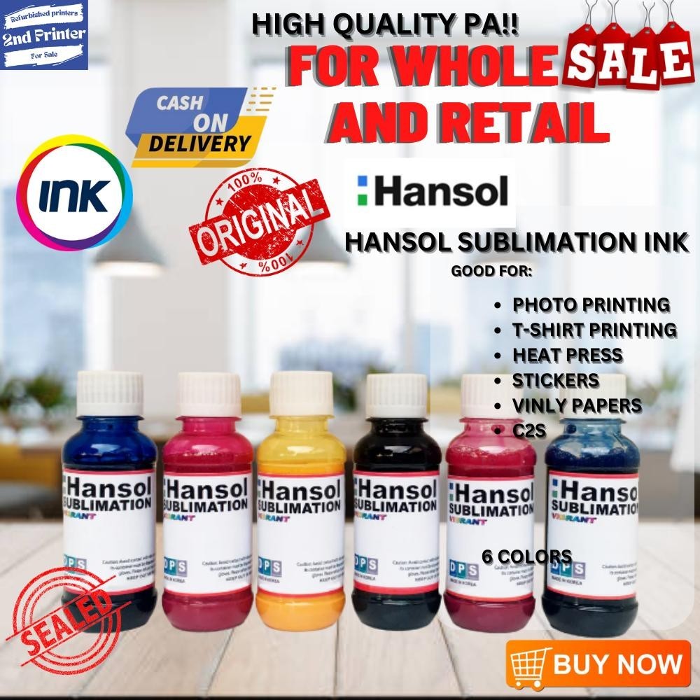 Hansol Sublimation Ink Vibrant 100ml C/M/Y/K and LM/LC / per pc. Subli | Shopee Philippines