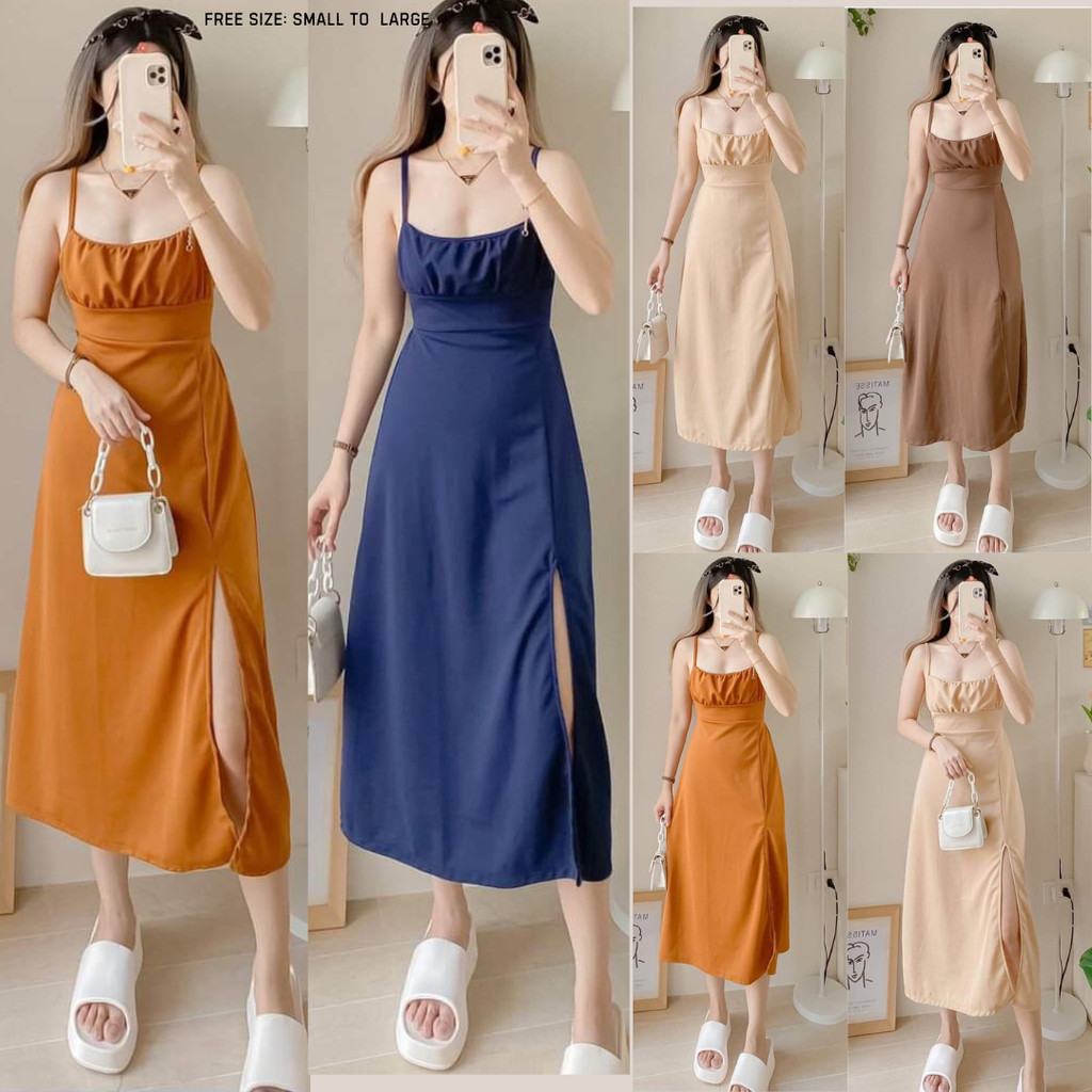 AJS | ATHENA Dress with Slit Summer Trend Fashion For Women (Pangsimba ...