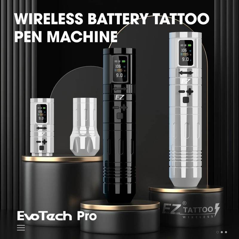 EZ EvoTech Pro Wireless Battery Tattoo Pen Machine 2000mAh Brushless Motor PWM speed adjustment ...