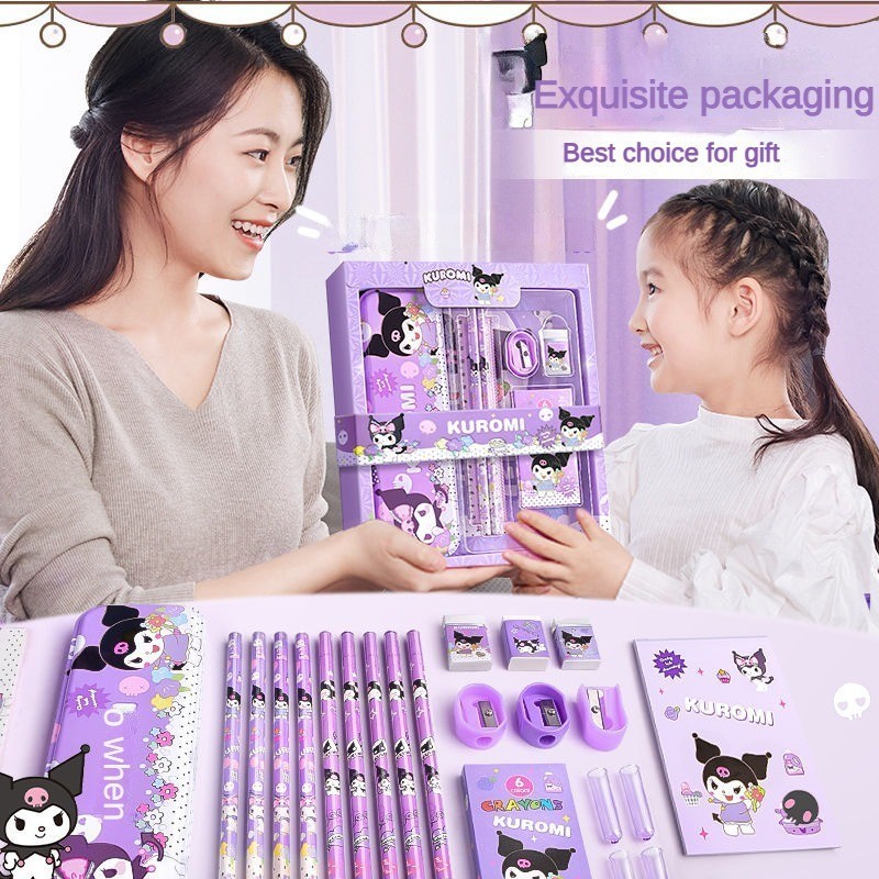 12PCS Sanrio Kuromi Students Stationery Set Sanrio MyMelody Stationery ...