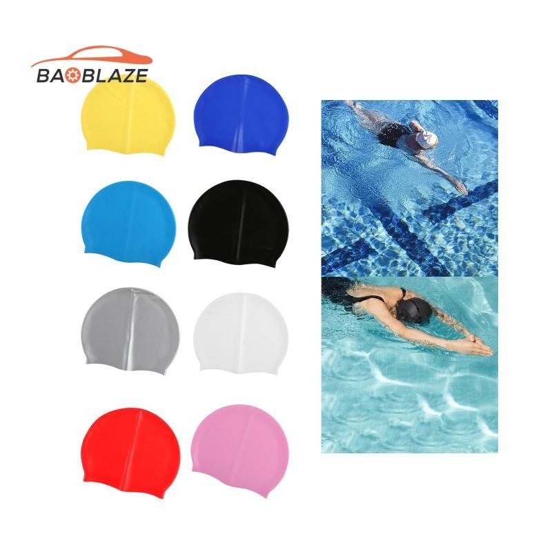 [Baoblaze] Swimming Cap Bathing Caps Non Slip Silicone Swim Cap for ...