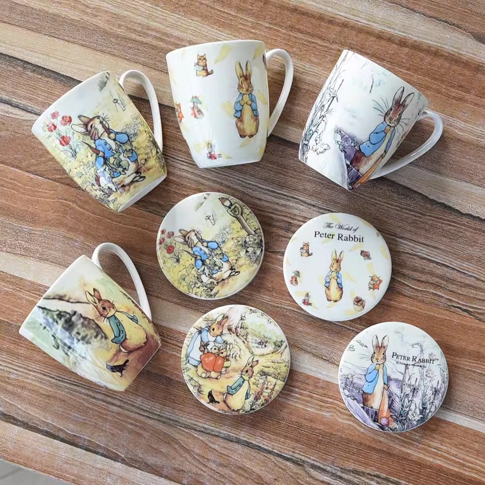 Cartoon Bone China Coffee Cup Peter Rabbit Mug Children Milk Cups ...