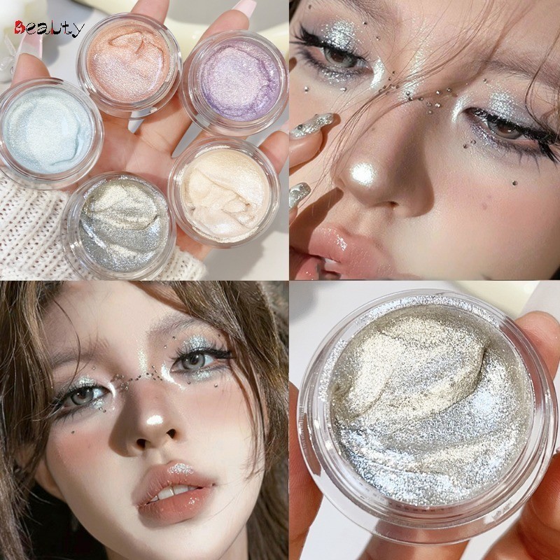5 Colors Shimmer Eyeshadow Gel Natural High-gloss Metallic Glitter ...