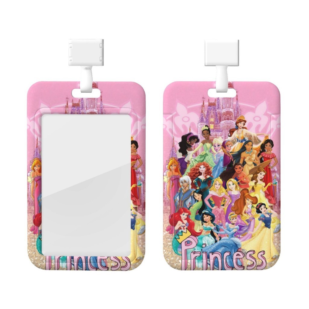 Disney Princess ID Card Badge Holder Badge Lanyard Cartoon Anime Card ...