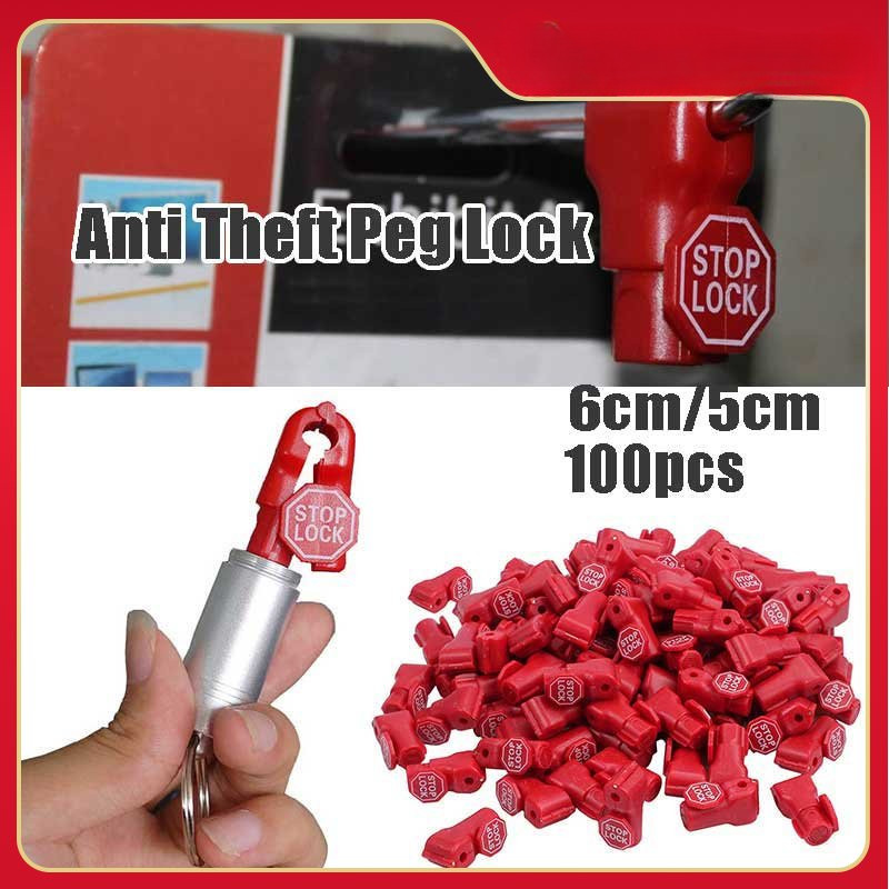 [Hot Sale] 100Pcs Peg Anti Theft Peg Locks Hook Stop Magnetic Lock For ...