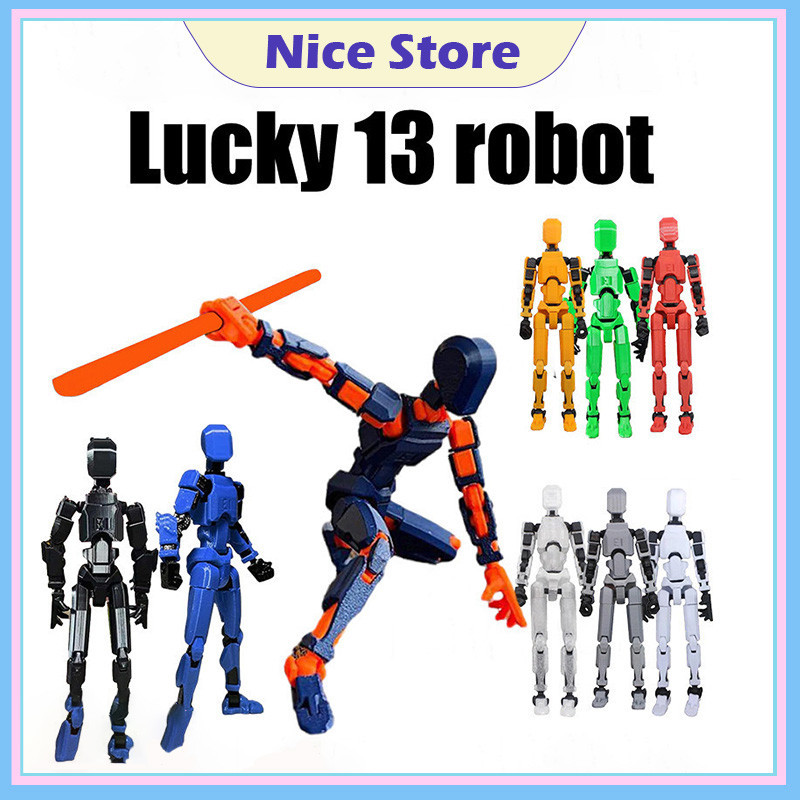 NICE Lucky 13 Action Figure 3D Dummy Robot Toy Movable Figures ...