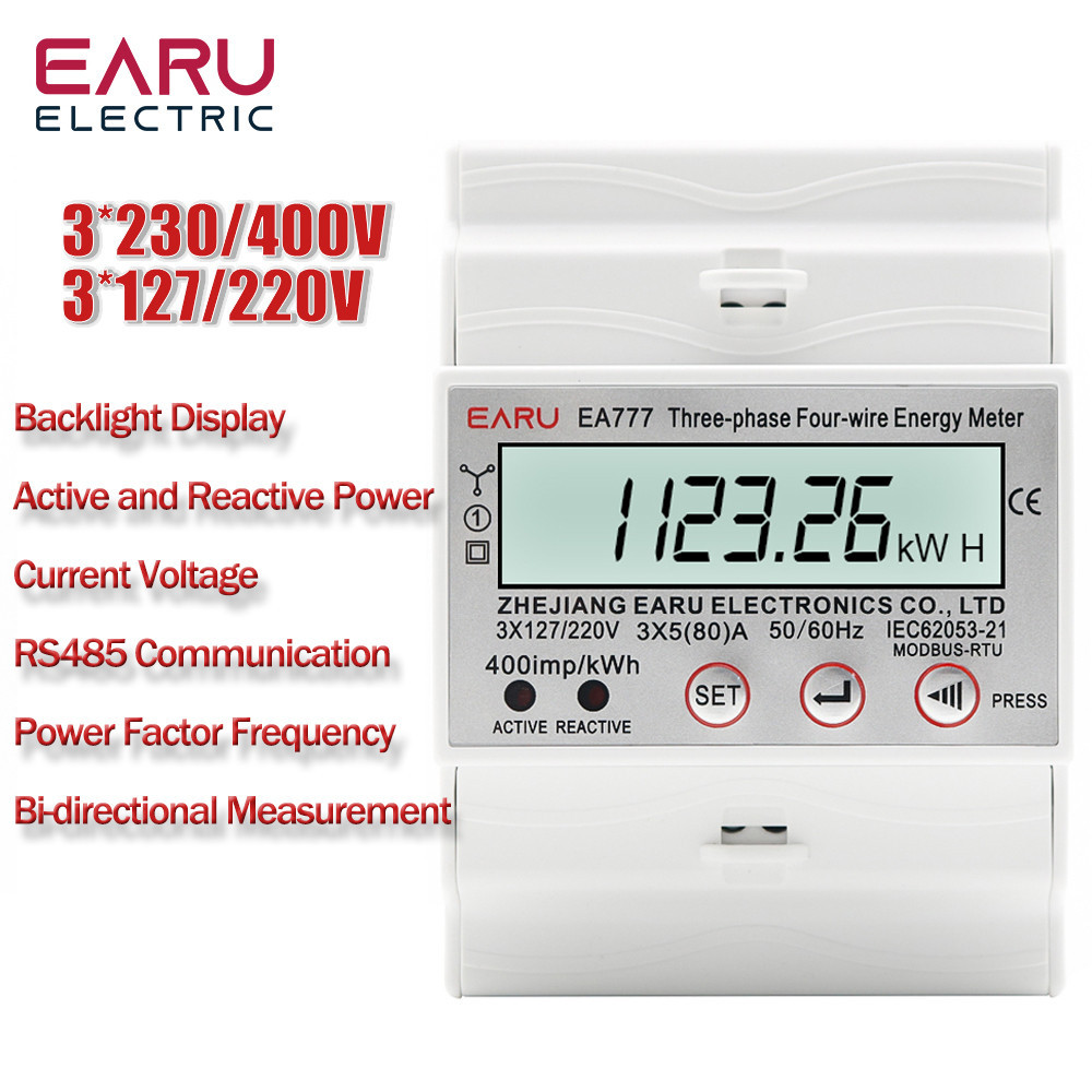 4P 3 Phase 4 Wires Two-way Bilateral Energy Meter Electricity Usage ...