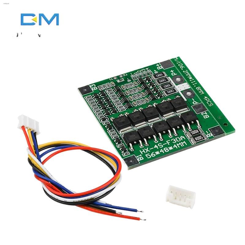 4S 30A14.8V lithium ion battery pack 4 strings BMS PCB18650 lithium ...