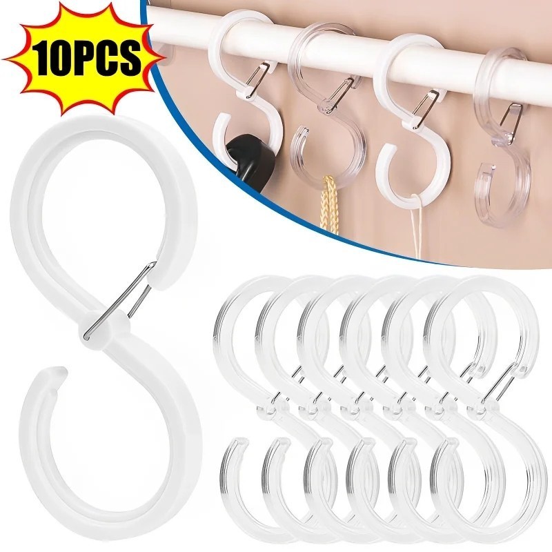 3/5/10Pcs Multifunctional S-Shaped Hanging Hook Organizer / Wardrobe ...