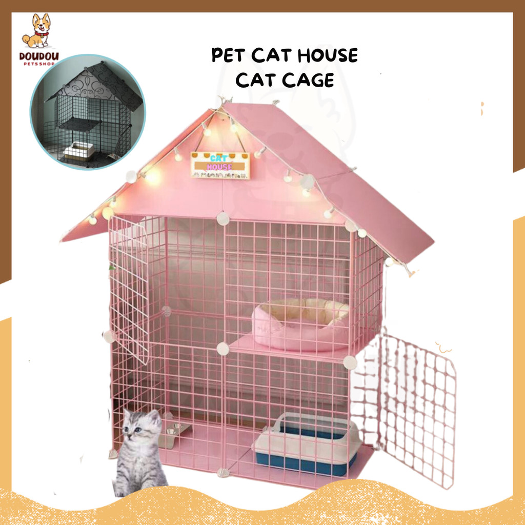 Pet Cat Cage Pet Cat Kennel Cat House Cat Cage | Shopee Philippines