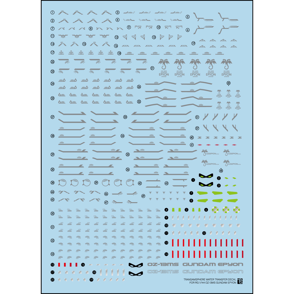 Transamsphere TRS Water Slide Decal RG 1/144 Epyon | Shopee Philippines