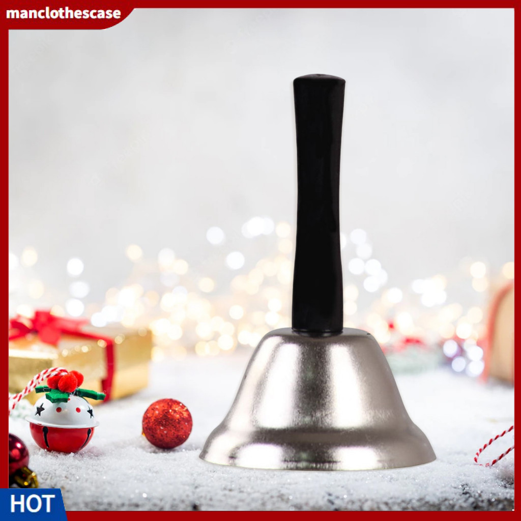 manclothescase Metal Call Bell Silver Handbell Tone Hand Bell with ...