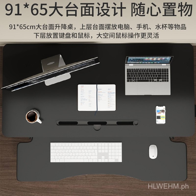 Computer Desk Standing Lifting Table Pneumatic Lifting Adjustable ...