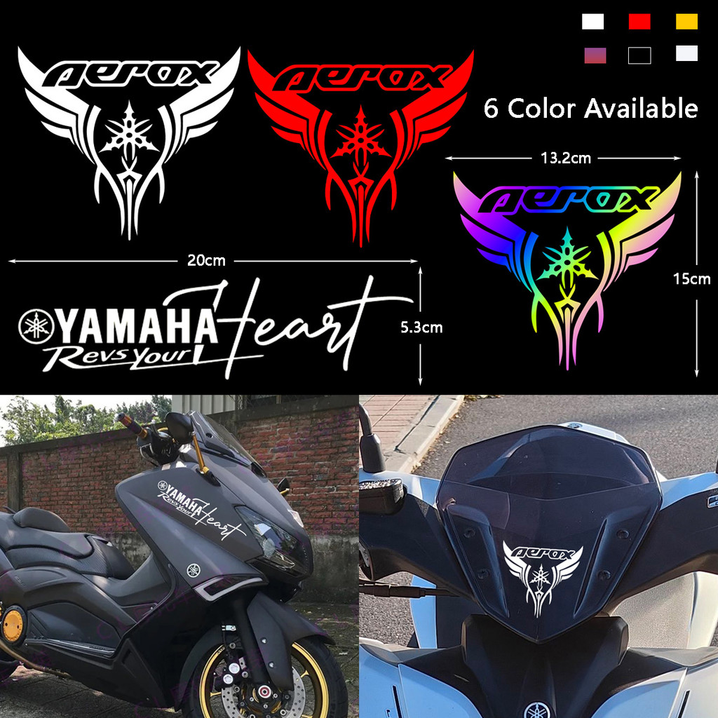 AEROX Motorcycle Sticker Reflective Motobike Body Windshield Pull ...