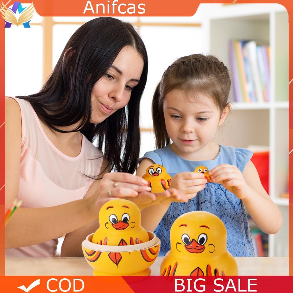 10 Layers Wood Russian Babushka Yellow Duck Matryoshka Dolls Toys ...
