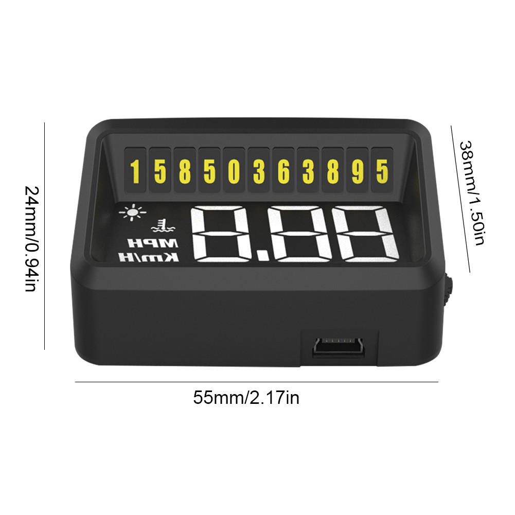 Car OBD2 Head Up Display with Phone Number Sticker Overspeed Warning ...
