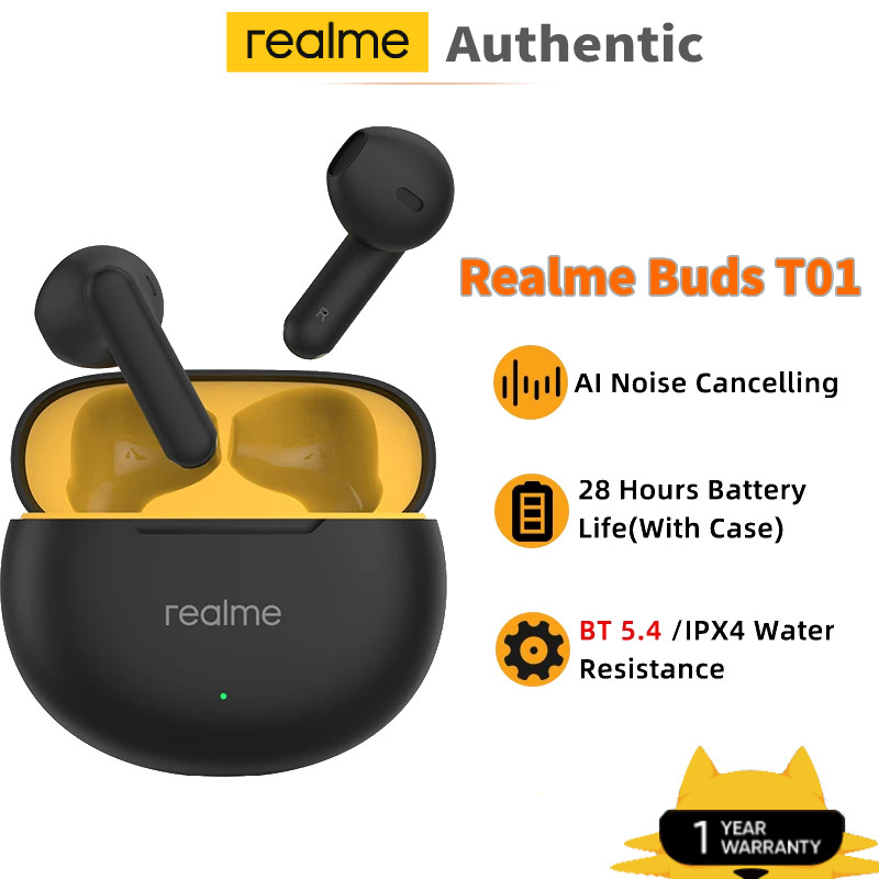 Realme Buds T01 True Wireless Earphone AI Noise Cancelling TWS Earphone ...
