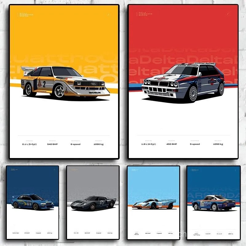 Cartoon Cars Poster Decoration Racing Motorsport Track Car Guide 911 ...