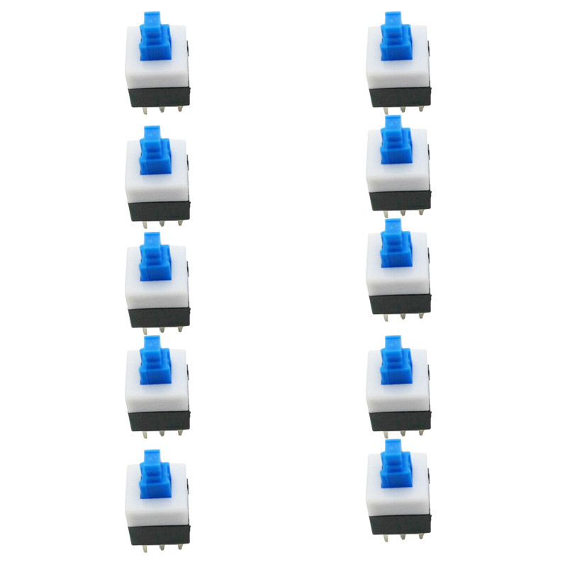 10pcs Button switches 8x8MM self-locking double row 6-pin | Shopee ...