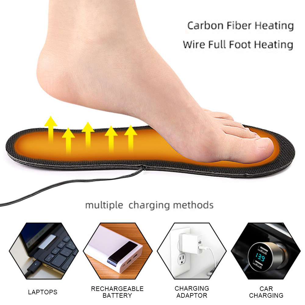 WE★ USB Heated Shoe Insoles Electric Heated Shoes Pad Cuttable ...
