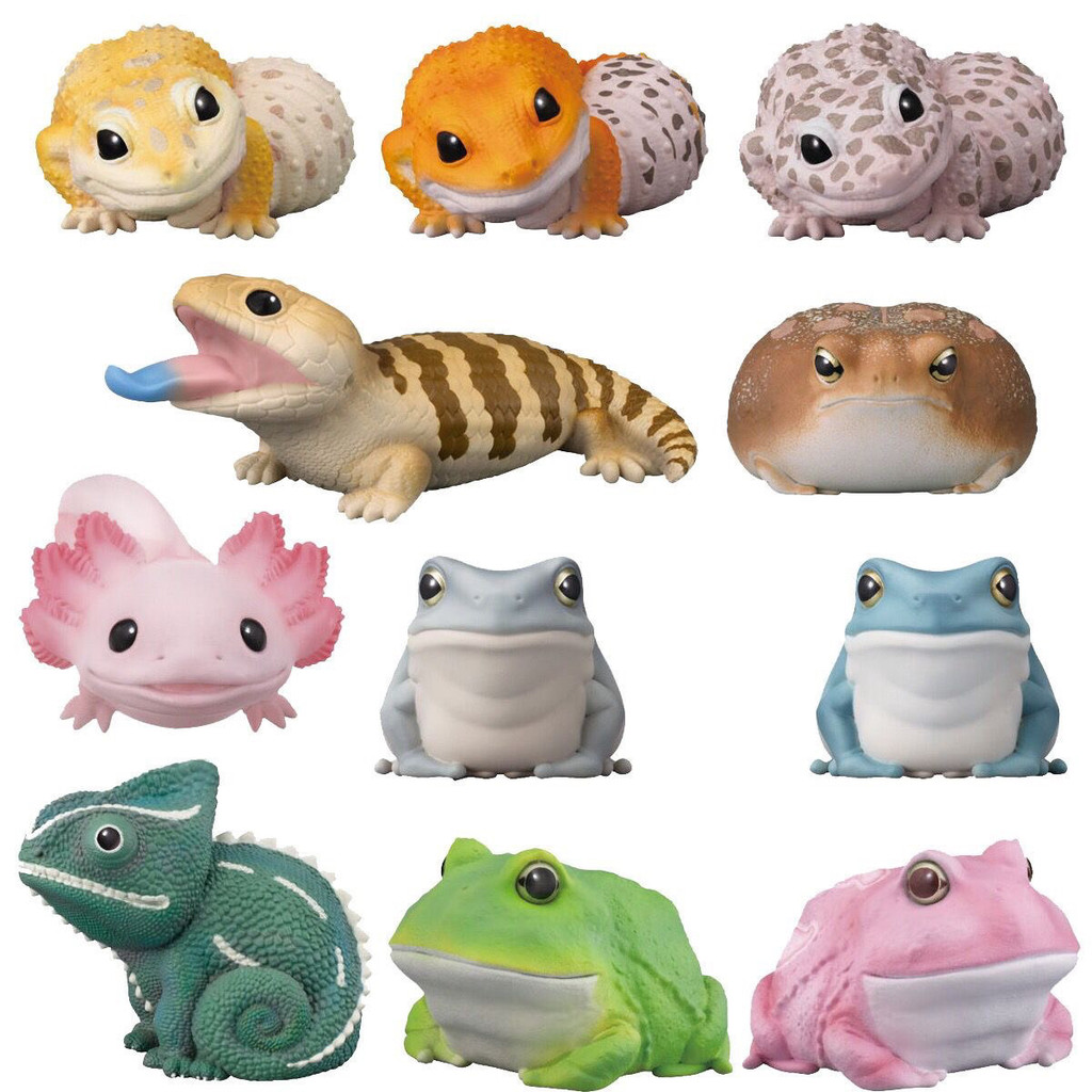 Bandai Food Toys Box Egg Cute Friends Gecko Lizard Blue Tongue Horned ...