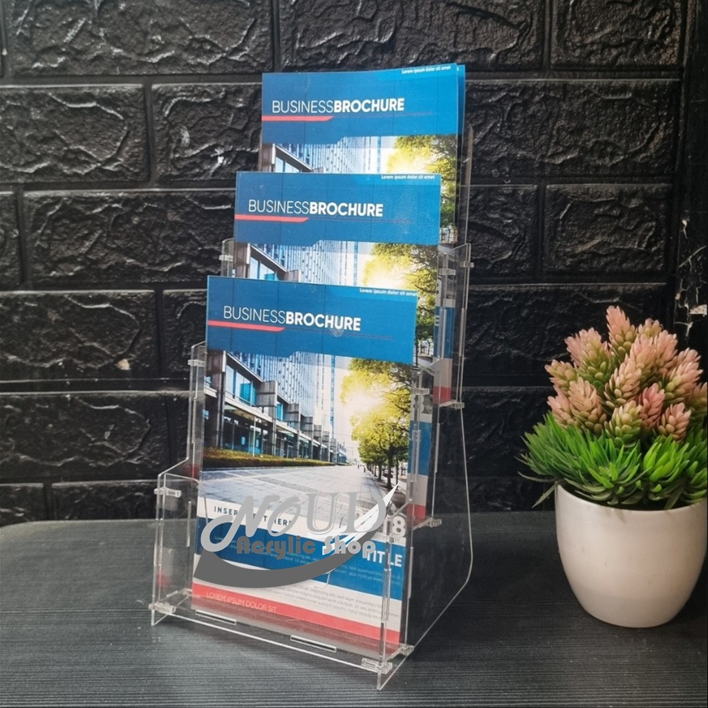 3-tier Acrylic Brochure Holder/Acrylic standing leaflet | Shopee ...