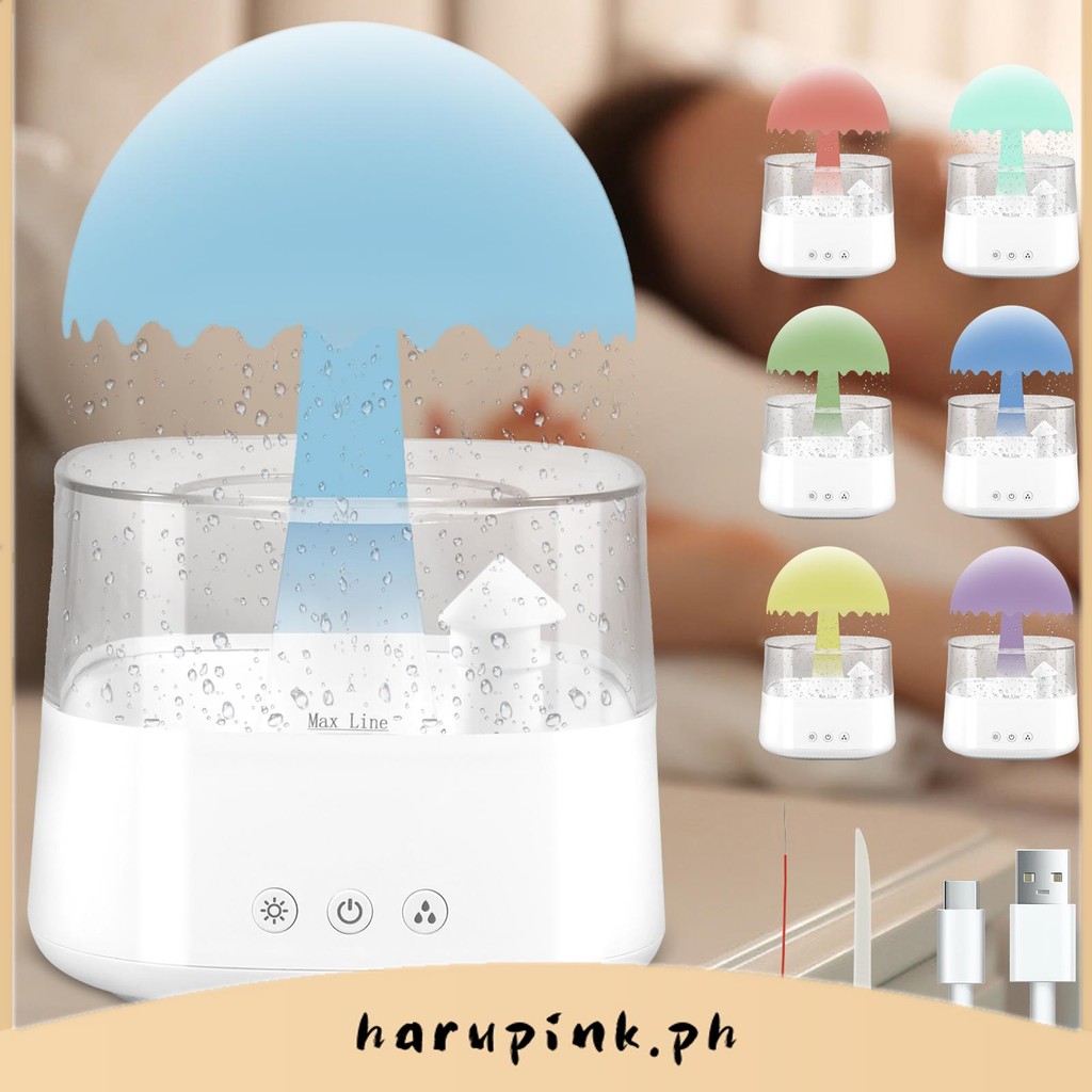 Cloud Humidifier Rain Drop 450ml Raindrop Humidifier Diffuser 7-Colour ...