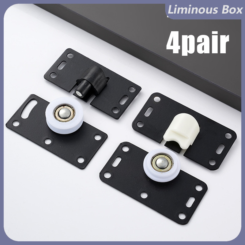 4Pair Wardrobe Sliding Door Roller Durable Closet Concave Pulley ...