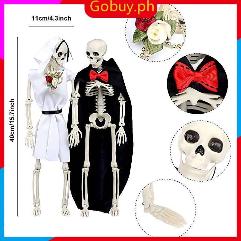 Skeleton Halloween Decorations 40cm Posable Funny Lifelike Plastic ...