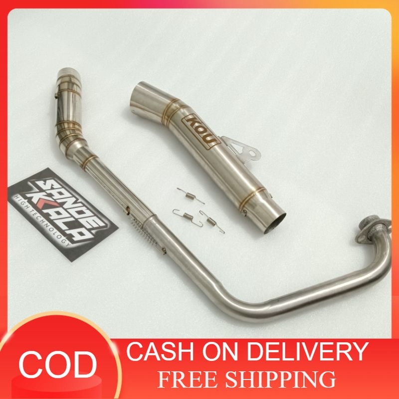 Open spec KOU pipe Daeng4 1set Canister+Big elbow pipe for xrm 125 110 ...