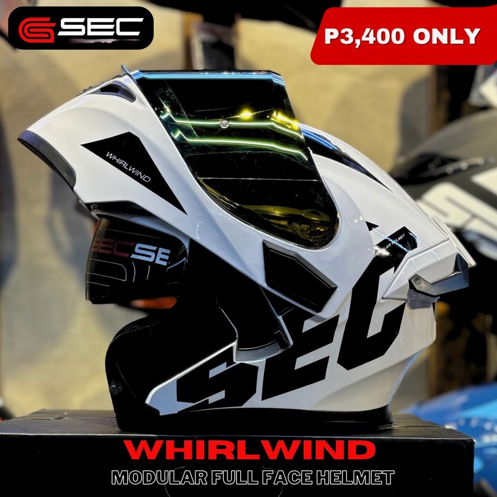 SEC Helmet Modular Whirlwind w Visor Spoiler Deestore | Shopee Philippines